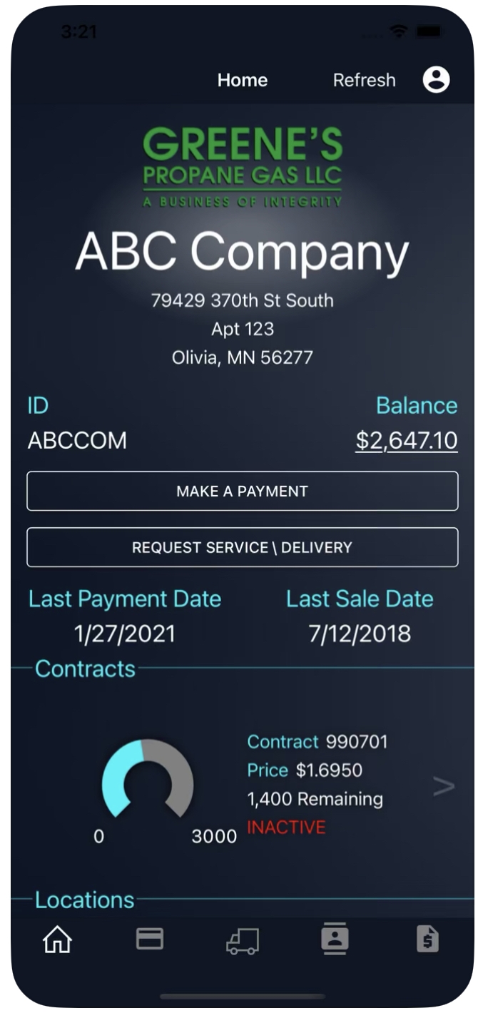 Mobile App - Greene's Propane Gas